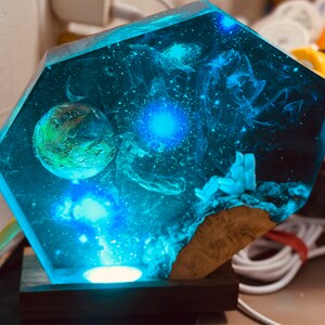 Dandelion Night Light, Real Dandelion Puff Paperweight, Flower Epoxy ...