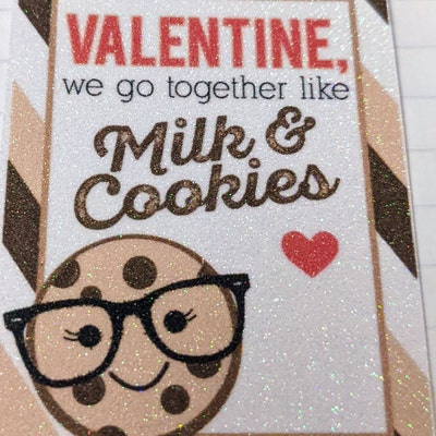 Valentine's Day Printable Cookie Tag Milk and Cookies Valentine Class ...