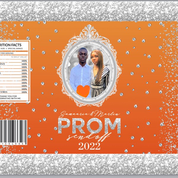 Silver Prom Chip Bag, Prom Favor Bag, Prom Send off Chip Bag, Printable ...