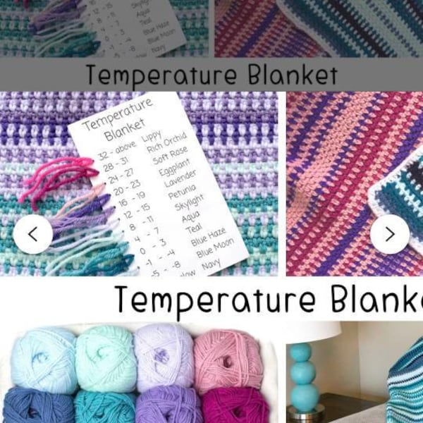 TEMPERATURE BLANKET Crochet Pattern Color Chart Historical Tutorial ...