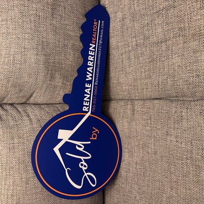 Sold Key Sign, Realtor Sign, Realtor Sold Sign, Real Estate Sign ...