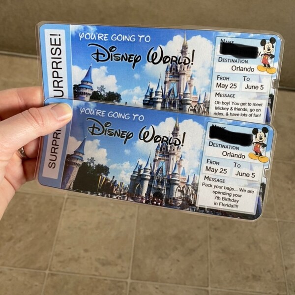 Novelty Custom Tickets Boarding Pass Surprise // Printable Adobe ...