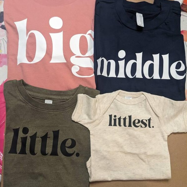 4th Sibling Shirts | Big Middle Little Littlest Bodysuits and Tees ...
