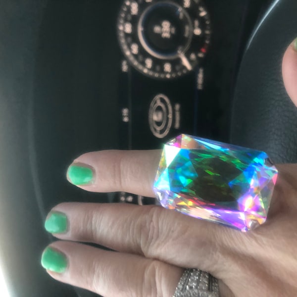 Cocktail Ring, Oversized Ring, Big Crystal Ring, Huge Stone Ring, Large ...