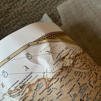 Watercolour Outline World Map Atlas Large Poster Art Print - Etsy UK