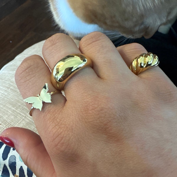 Chunky Statement Ring by Caitlyn Minimalist • Gold Dome Ring ...
