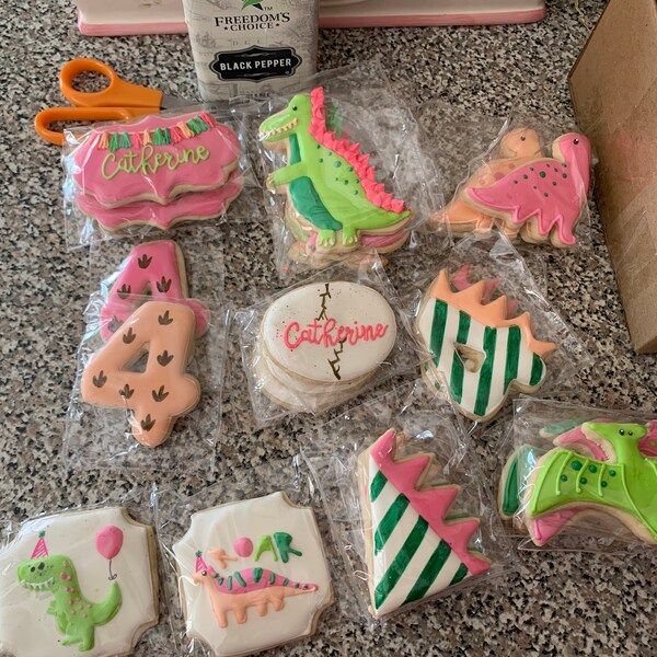 3 Rex Dinosaur Party Cookies -birthday Dino Party -partysaurus Cookies ...