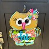 Owl Door Hanger Owl Wreath Spring Door Decor Owl Sign Personalized Door ...