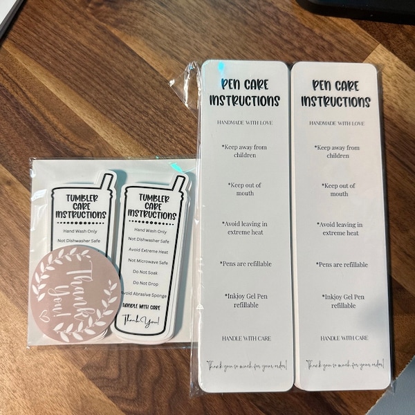 Printed Beaded Pen Care Card, Epoxy Pen Card, Glitter Pen Care Card ...