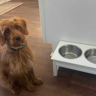 Farmhouse Chic Dog or Cat Elevated Pet Feeder HUMAN GRADE Stainless ...