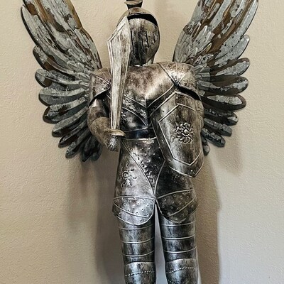 Large 43 Set of Galvanized Metal Angel Wings Pair Rustic Hanging Wall ...