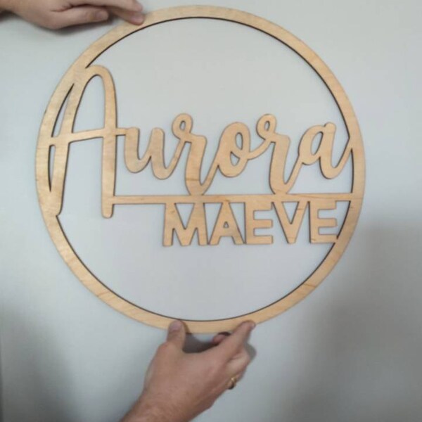 Round Baby Name Sign, Custom Baby Name Sign, Nursery Sign, Nursery ...