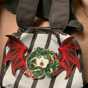 Red Demon Devil Wings Iron on Embroidery Patch Mtcoffinz Pair Choose ...