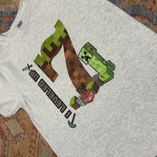 Minecraft Birthday Shirt - 7 - Etsy