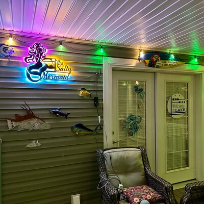 Custom Chef Logo Afcultures RGB Led Lights Metal Wall Art Personalized ...