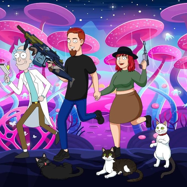 Rick Style Cartoon Portrait, Creative Custom Gifts, Become Your ...