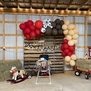 My First Rodeo Balloon Arch Western Theme, First Birthday, Red Bandana ...