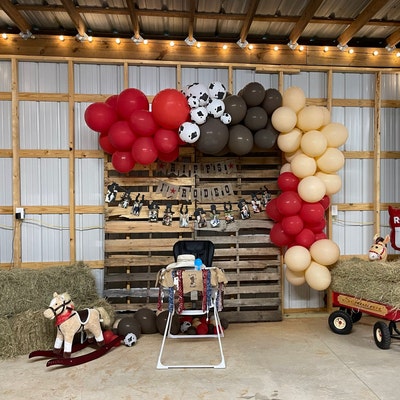 My First Rodeo Balloon Arch Western Theme, First Birthday, Red Bandana ...