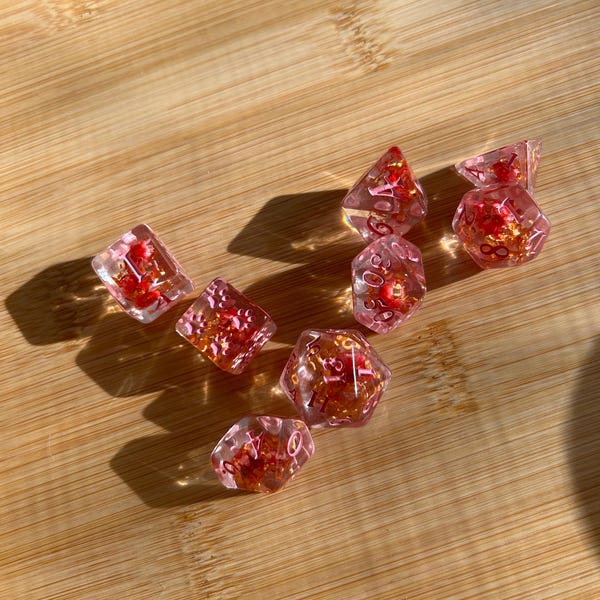 Pine Cone and Feather Wisps Dnd Dice Set, Polyhedral Dice, D&D Dice ...