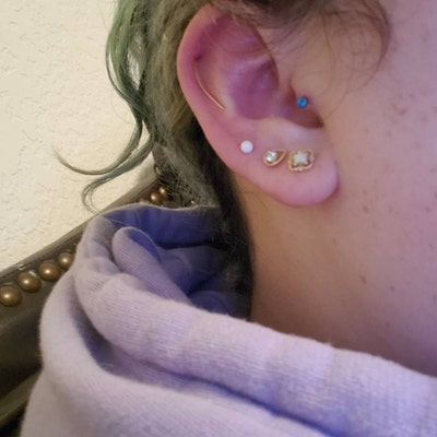 HELIX Long Helix Cartilage Earring Curved Helix Jewelry Helix Earring ...