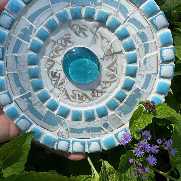 Mosaic Pot. Neat! in Blue and White Tones. - Etsy