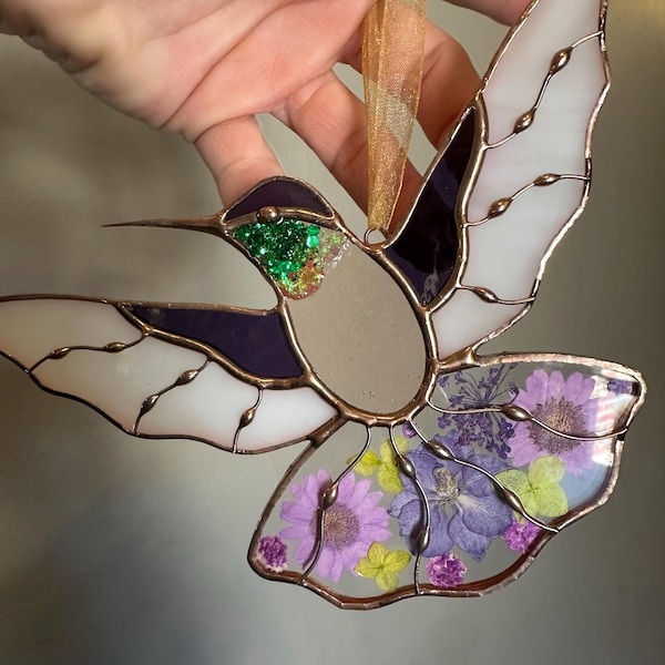 Luna Moth Wings Stained Glass Butterfly Suncatcher New Mom Gift Custom ...