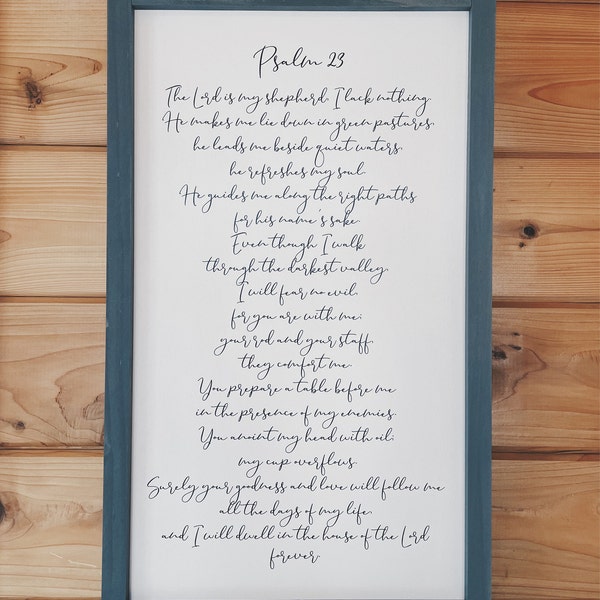 Psalm 23 Scripture Sign, Bible Verse Decor, Christian Wall Art ...