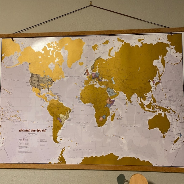 Giant World Map Mural - Neutral (mural) - Wall Decal, Map Wallpaper ...