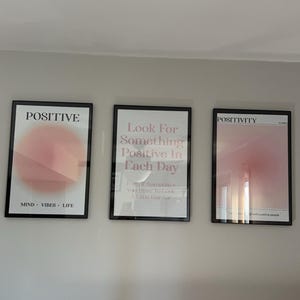 Pink Positive Aura Poster Set of 3 Affirmation Poster Balance Love ...