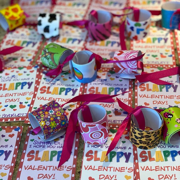 Slap Bracelet Printable Valentine Tag - Instant Download Valentine's ...