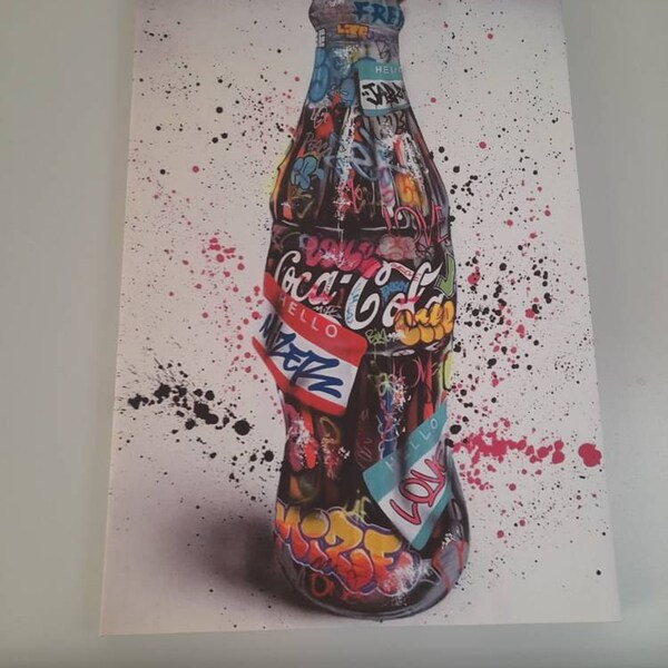 Iconic Coca-cola Coke Graffiti Printed Box Framed Canvas Wall Art or ...