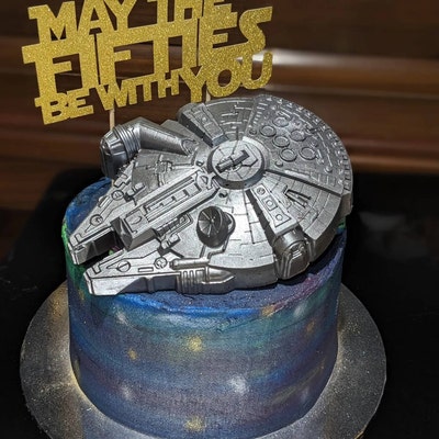 Solid Chocolate Millenium Falcon Cake Topper Star Wars - Etsy UK