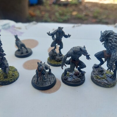 Werewolves 4 Different Models 28mm and 32mm Scale 65mm Resin Miniature ...