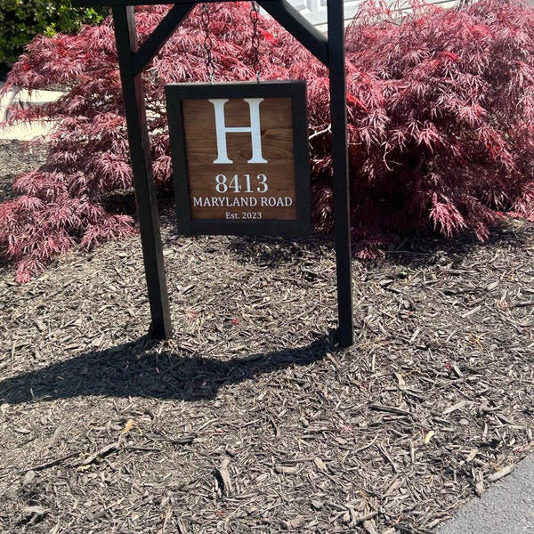 Custom Hanging Yard Sign, Handmade Sign, Personalized Address Sign ...