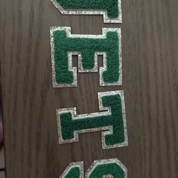 Orange Checkered Game Day Patch, Iron on Patch, Chenille Sequin Patch, DIY Patch, Preppy ...