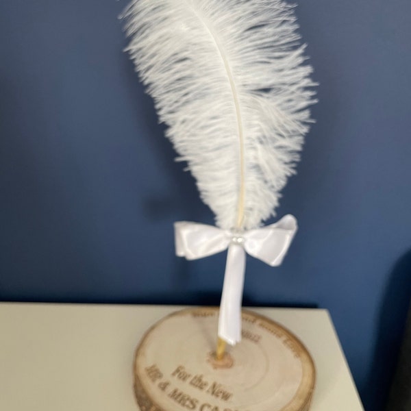 Wedding Pen & Stand, Signing Register, Personalised Guest Signing Book ...