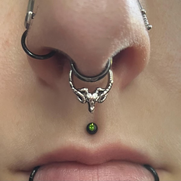 1PCS 16G Sheep Skull Septum Ring/goat Skull Daith Earring/cartilage ...