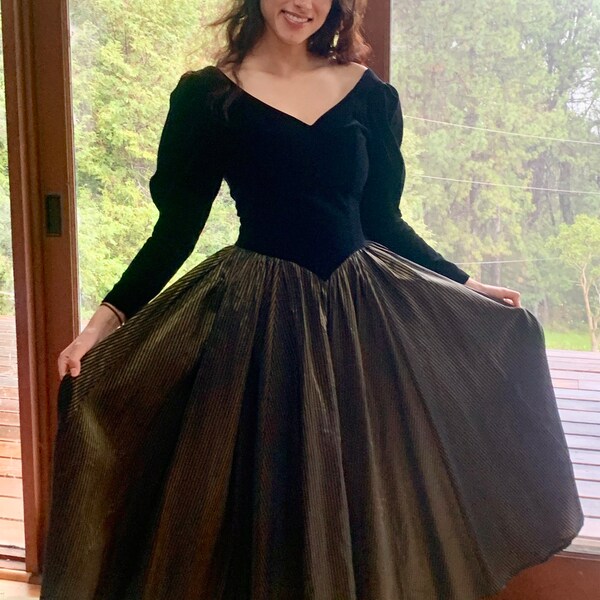 Floral Dress Puffy Sleeves Victorian Style/cottage Core Dress Edwardian ...