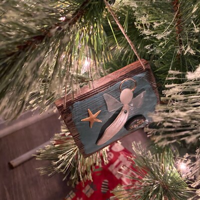 Angel/shell Angel/guardian Angel/ Sanibel Shell Ornament - Etsy