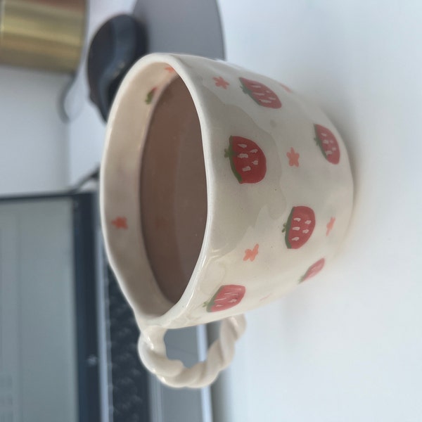 Handmade Ceramic Mug, Ceramic Strawberry Mug, Pottery Espresso Mug - Etsy