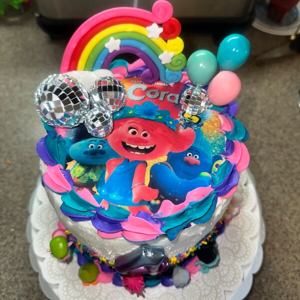 Trolls Edible Topper, Edible Cake Topper, Edible Image, Image Edible ...