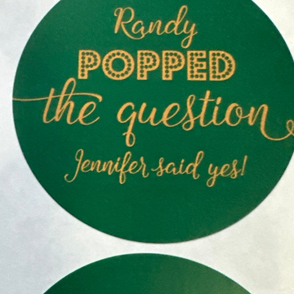 Popped the Question Stickers Popcorn Favor Labels Pop the Question Tags ...