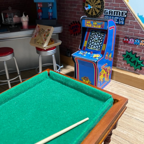 1/12 Scale Mini Arcade Cabinet, Miniature Dollhouse 80s 90s Mini Arcade ...