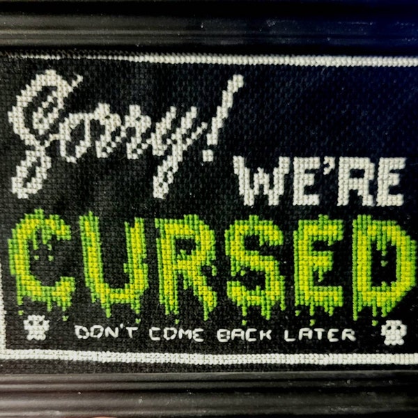 Sorry We're Cursed - Halloween Cross Stitch Pattern Chart PDF Trick or ...