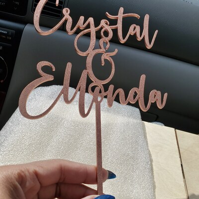 Laser Cut Rose Gold Wedding Cake Topper/custom Wedding Cake Topper ...