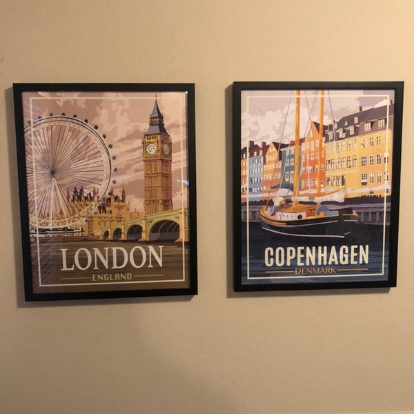 Copenhagen Denmark - Vintage Travel Poster - Etsy