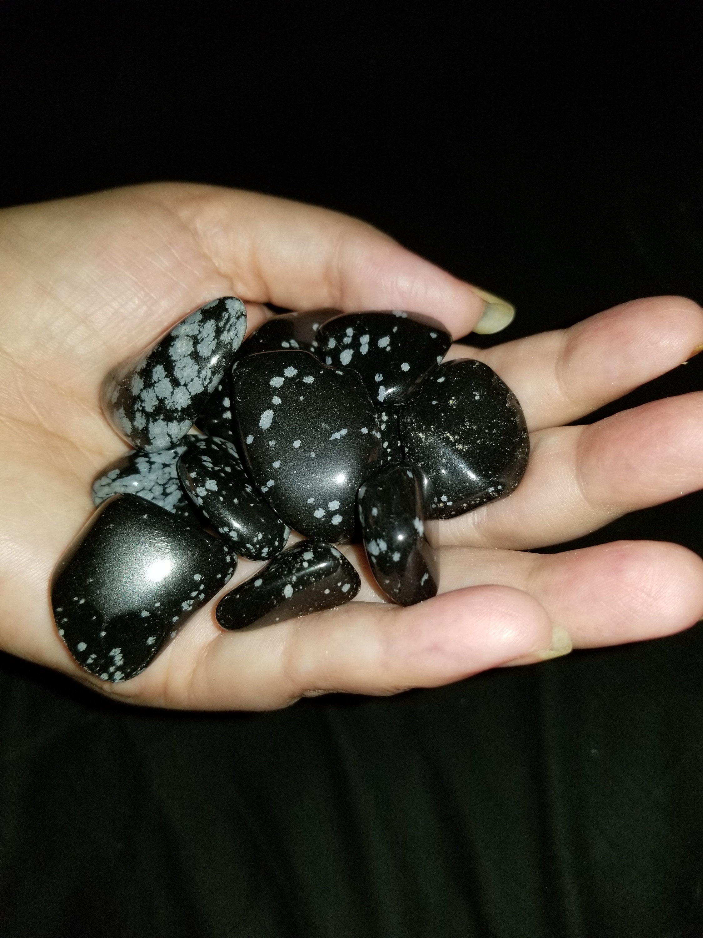 Snowflake Obsidian Tumbled Stones: Choose 2 oz, 4 oz, 8 oz or 1 lb Bulk ...