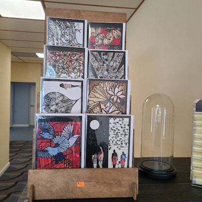 4 Tiered Large Greeting Card Display, Counter Top 4 Tier Rack for Craft ...