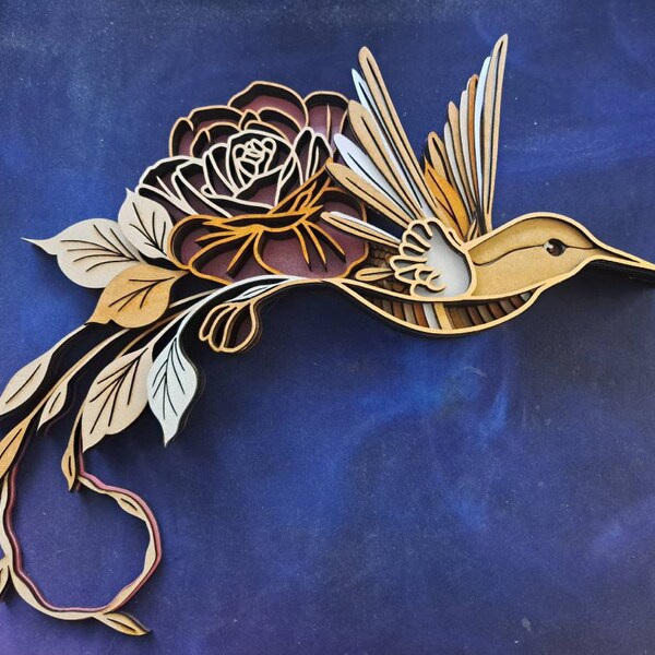 Hummingbird Laser Cut 3D File SVG Mothers Day Multi Layer Laser Cut SVG ...
