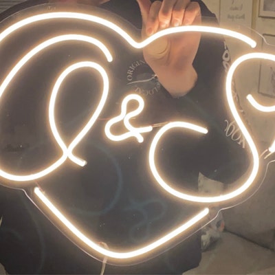 Custom Initials Neon Sign LED Neon Sign, Wedding Neon Sign - Etsy